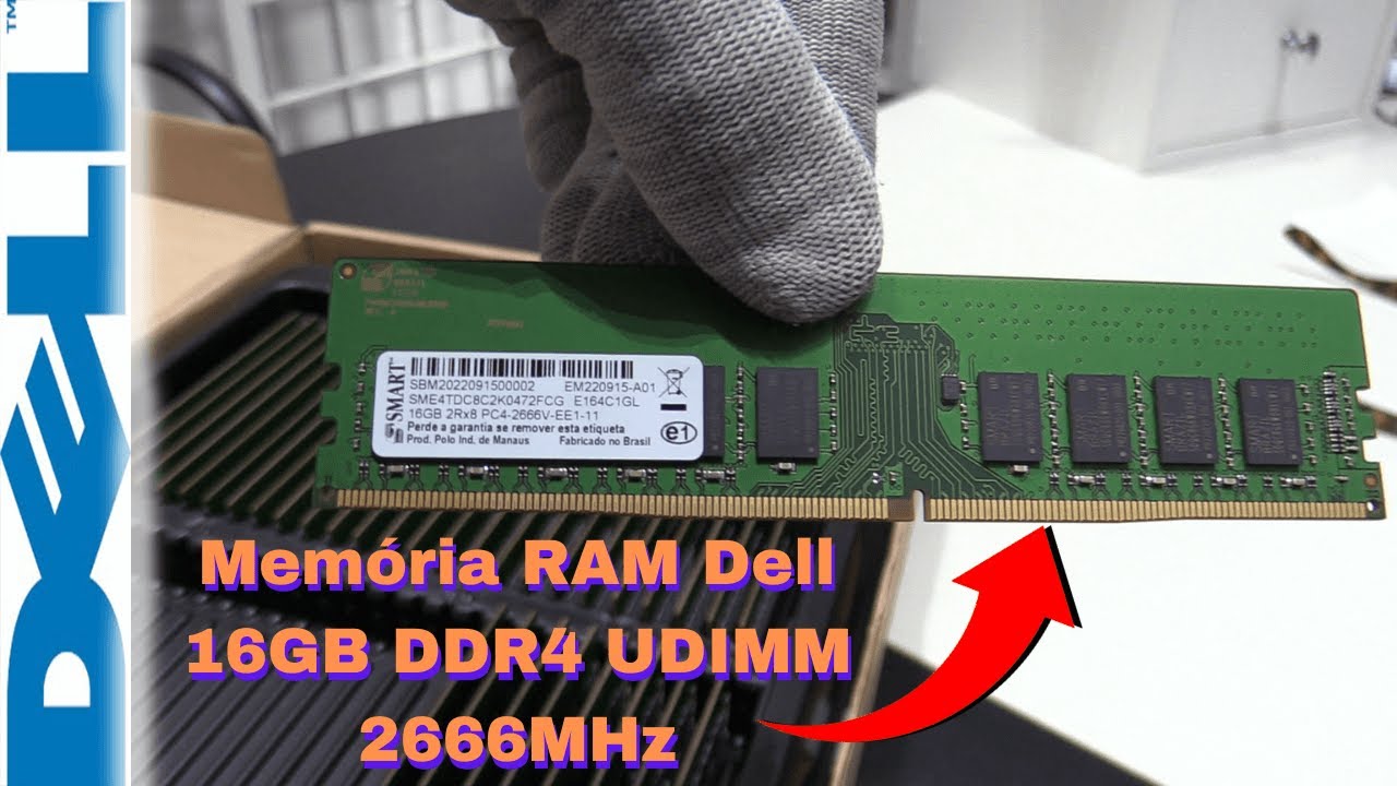 Memória RAM Dell 16GB DDR4 UDIMM ECC 2666MHz Genuína p/ Servidor T140 ...