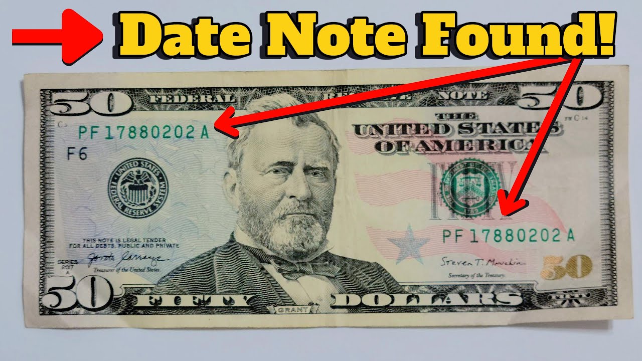 DATE NOTE SERIAL NUMBER $50 Bill Found! Search for Valuable Banknotes ...