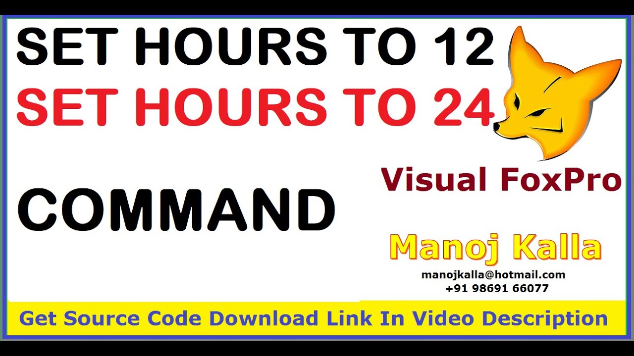 vfp set hours to | vfp set hours command | vfp training online | vfp ...