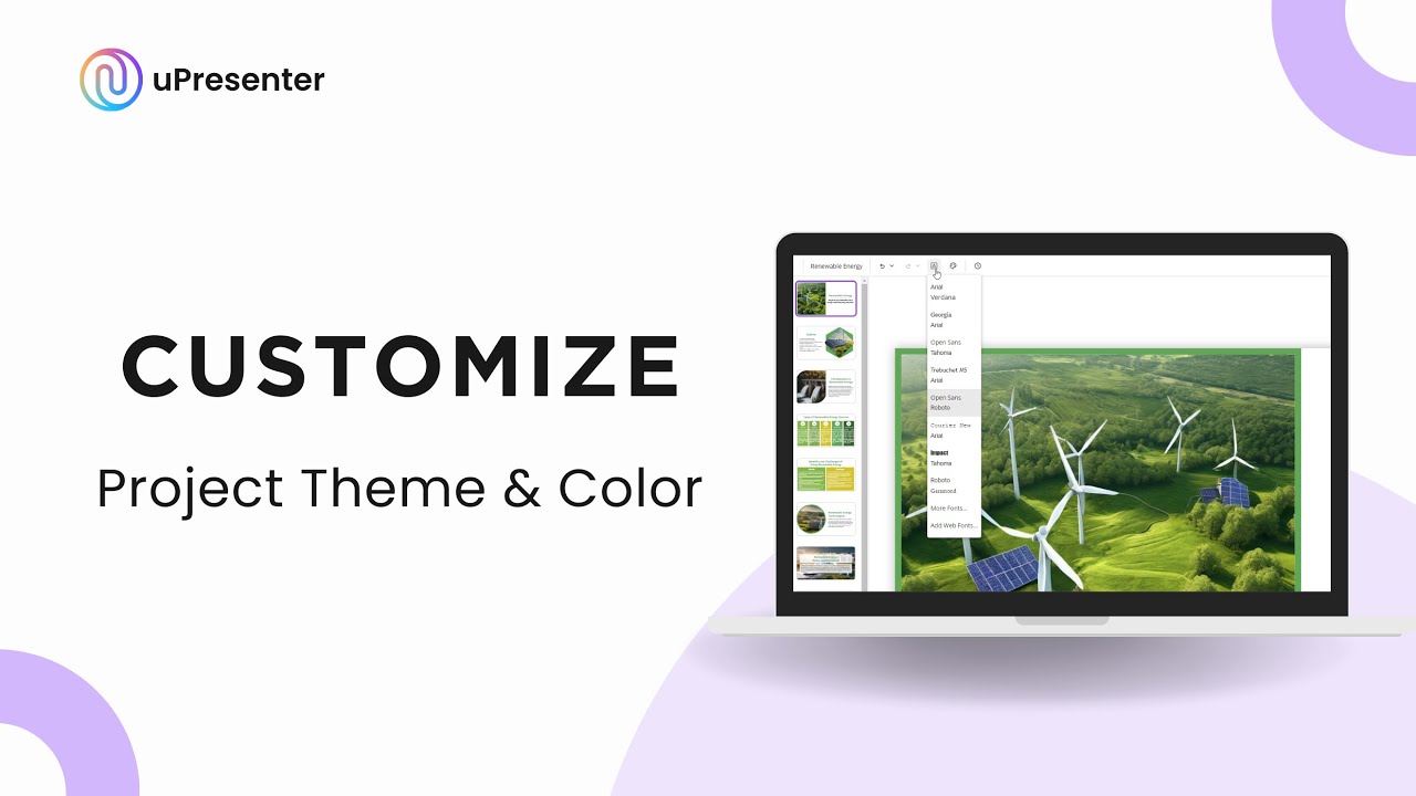 How to Customize the Project Theme and Font in uPresenter - YouTube
