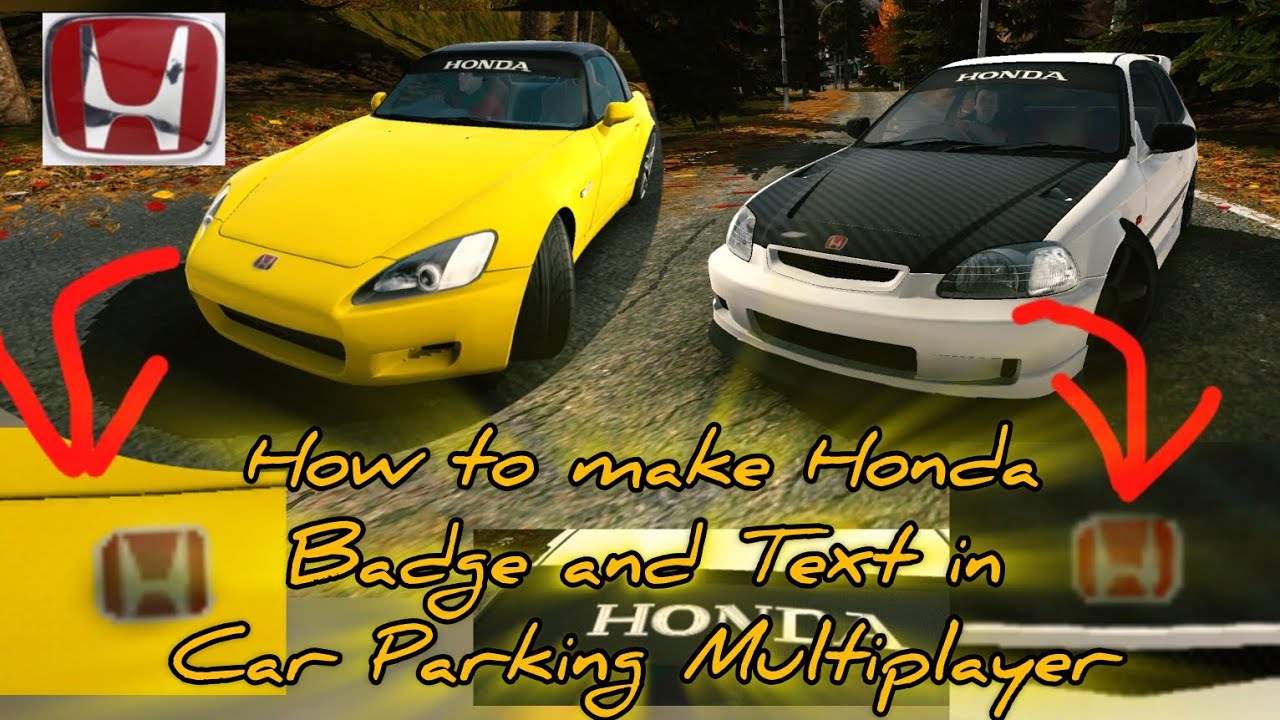 How to make Honda text and badge in Car Parking Multiplayer! - YouTube