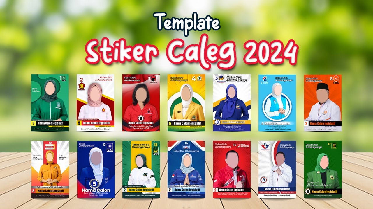 Stiker Caleg 2024 Terlengkap - Photoshop Template - YouTube