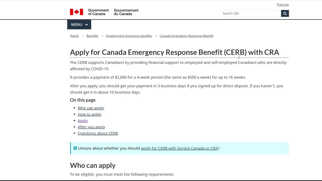 How to Apply for CERB Canada COVID-19 - YouTube