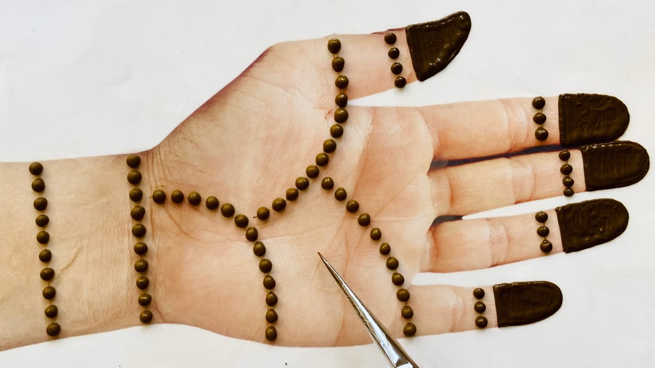 Easy Bharva Stylish Dotted Full Hand Mehndi Design Trick- Simple ...