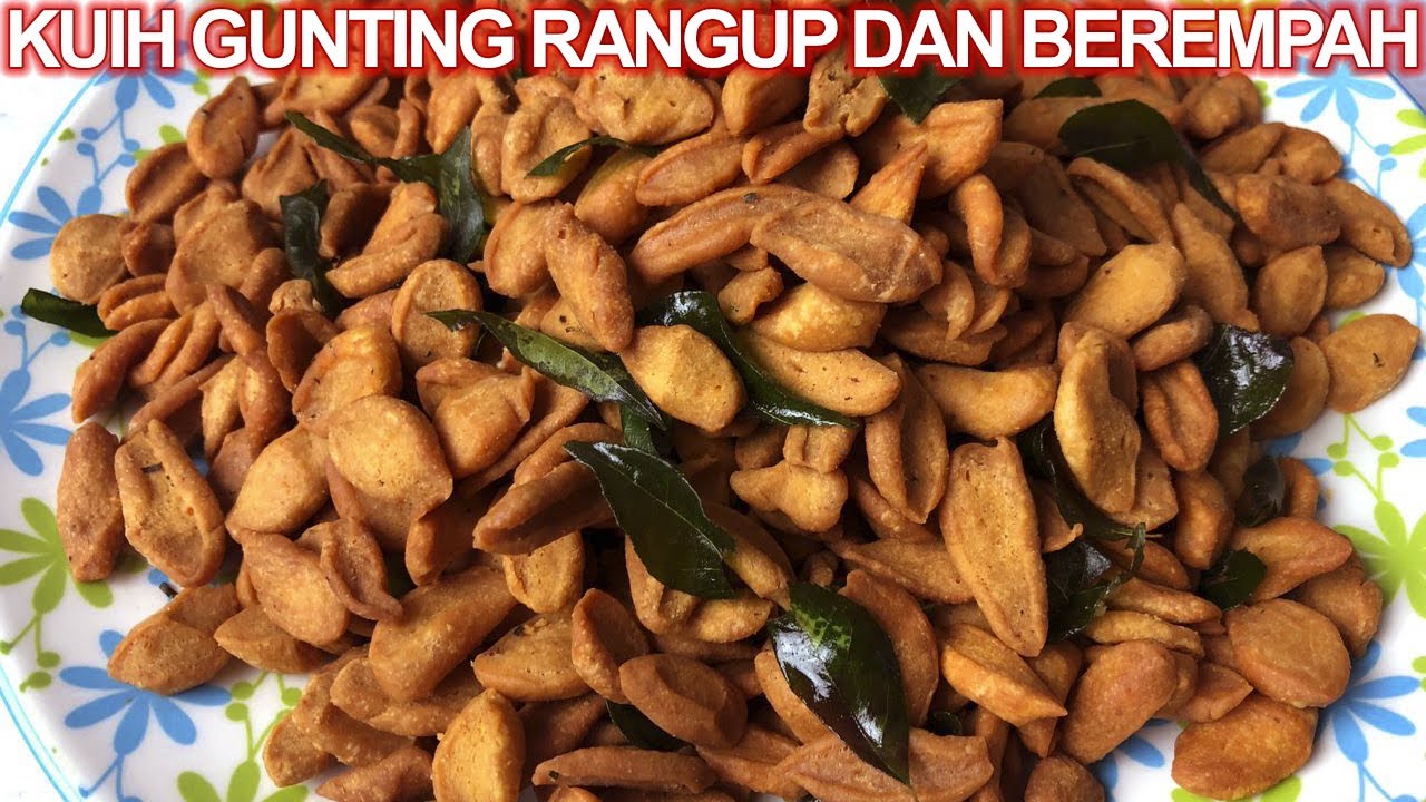 resepi kuih gunting rangup dan berempah | scissor cut chips recipe ...