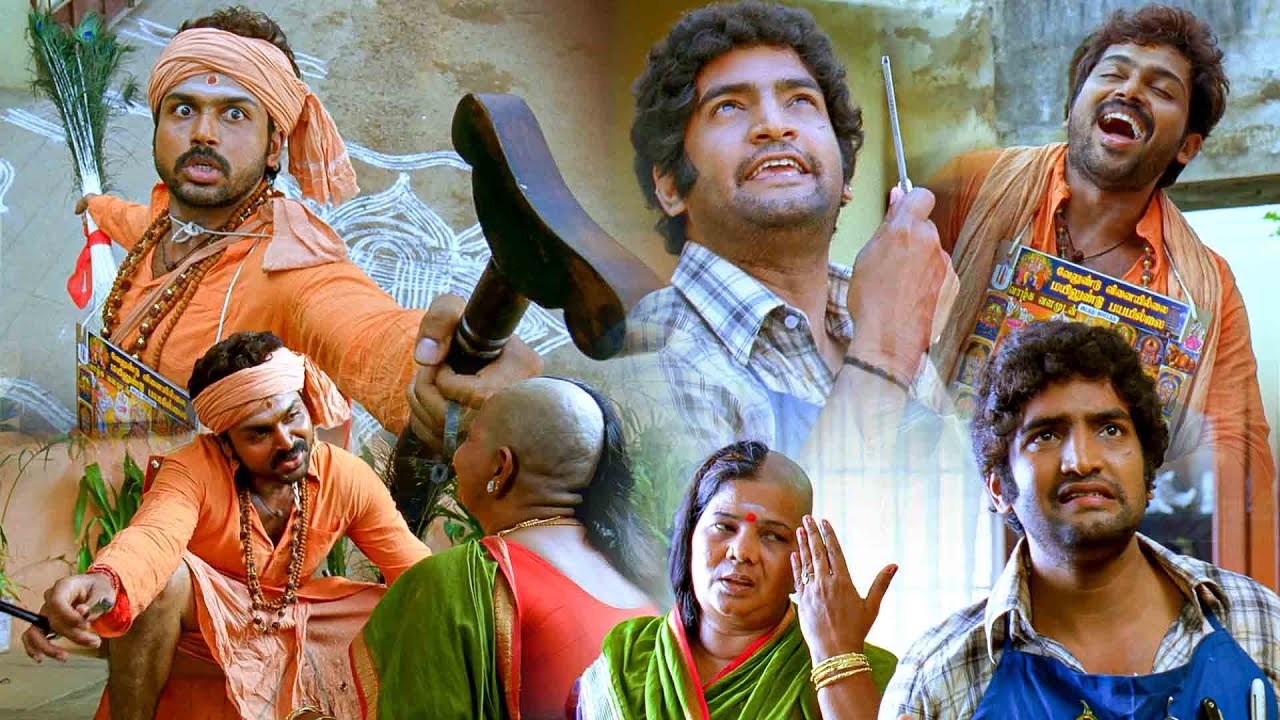 Karthi Tamil Super Hit Movie Swamy Ji Comedy Scene || Santhanam Comedy ...