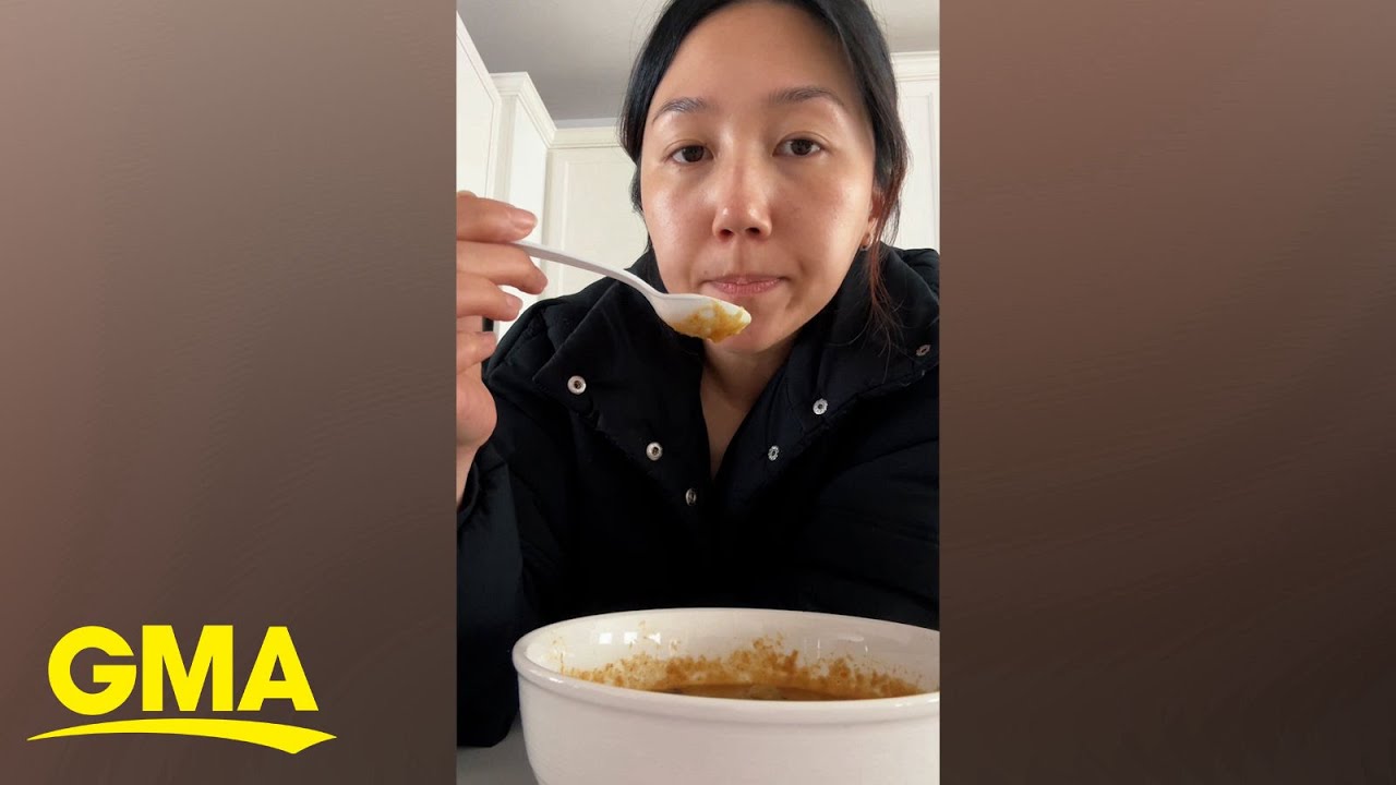 Woman eats last meal late husband cooked for her in emotional video ...