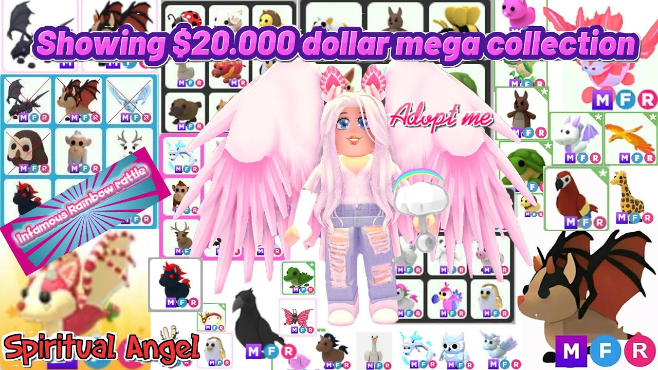 Showing my crazy $20,000 dollar adopt me pets, spiritual Angel - YouTube