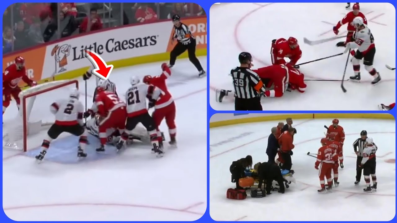 Red Wings captain Dylan Larkin scary neck injury - Larkin hit - dylan ...