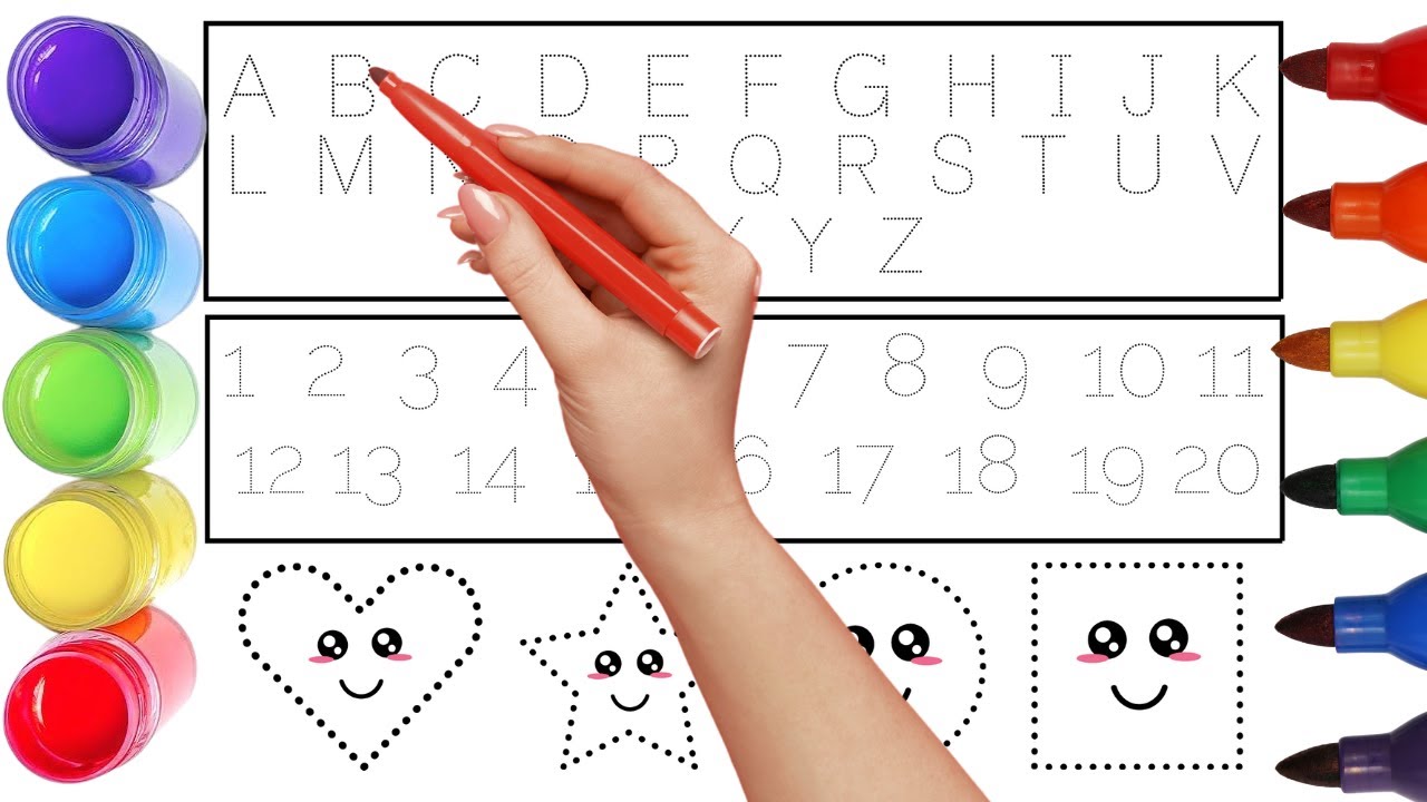 123 || Fun and Educational Dotted Tracing shape,123 for Kids | Number ...