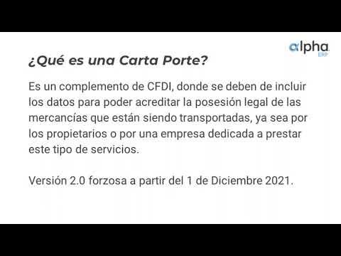 CFDI con complemento de carta porte en ALPHA ERP® (v19) - YouTube