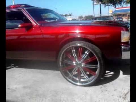 89' Box Chevy on 28's Candy Red Chucky Airbrush - YouTube