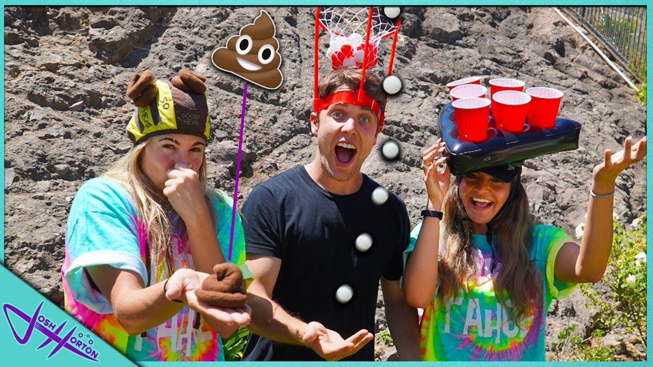 SILLY HAT TRICK SHOT CHALLENGE! Ft. Caleb Nash Feemster & Jenna Bandy ...