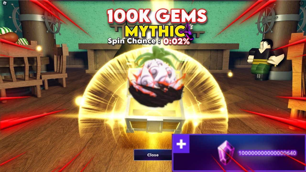 SPINNING 100K GEMS ON MYTHICS IN FRUIT BATTLEGROUNDS - YouTube