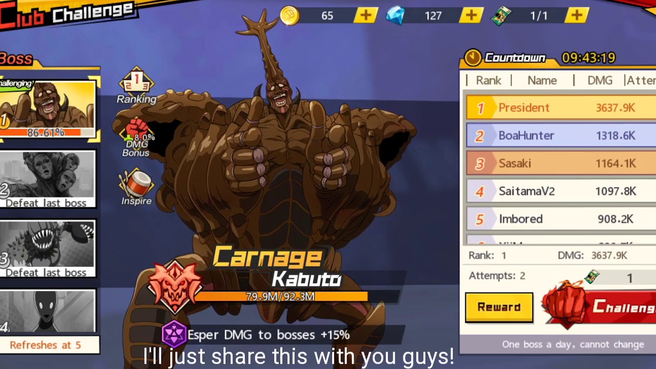 CLUB CHALLENGE 2M DMG! CARNAGE KABUTO! GOOD OR NOT?! SONIC + SMILEMAN ...