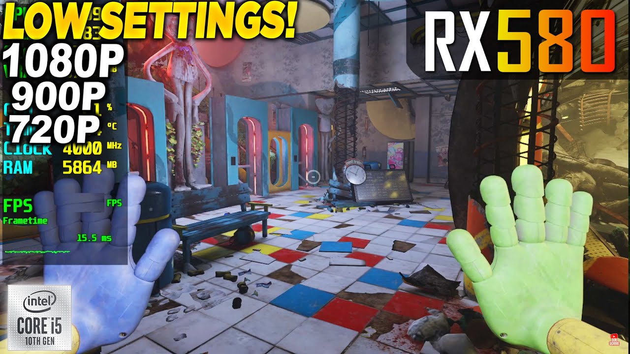 Poppy Playtime Chapter 3 RX 580 - 1080p 900p 720p Low, - YouTube
