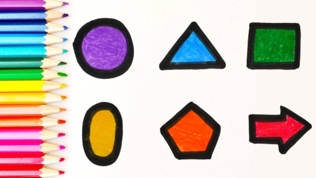 Learn Shapes, Colors & Numbers| Drawing & Coloring for kids| Rhymes ...