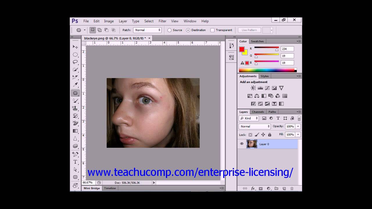 Photoshop CS6 Tutorial The Patch Tool Adobe Training - YouTube