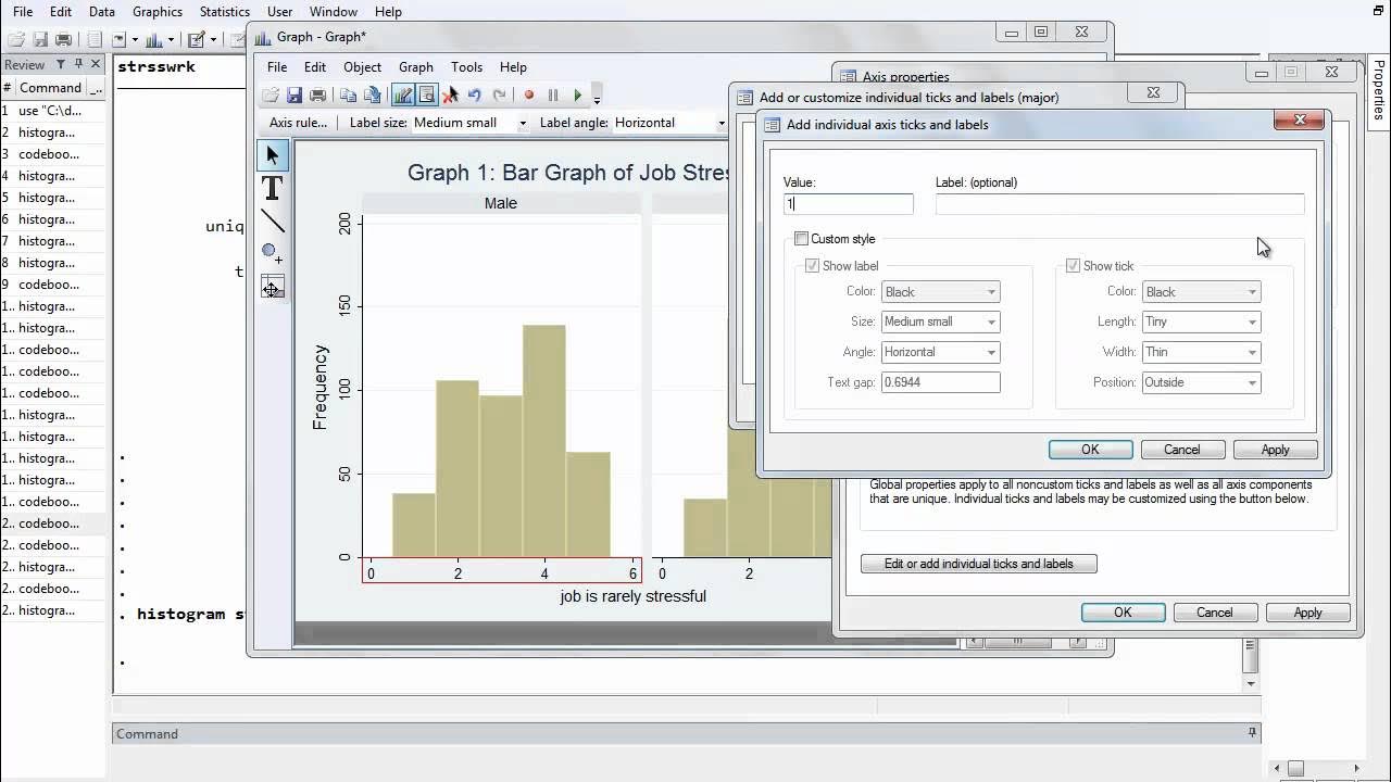 Stata Tutorial: Editing a Histogram Graph - YouTube