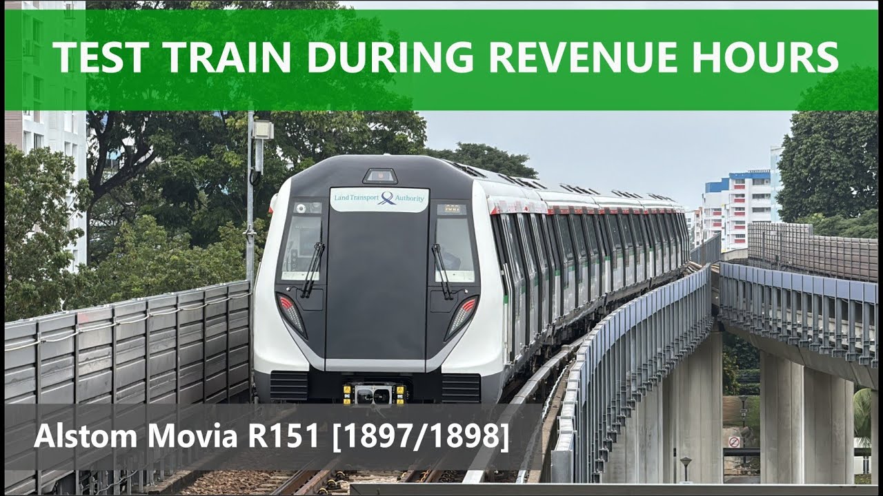 [TEST TRAIN] SMRT Alstom Movia R151 – 1897/1898: Daytime Test on EWL ...