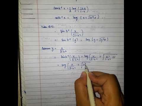 prove that tanh-1x = sinh-1(x/(1-x²)^1/2). jaggi mathur @mad_of ...