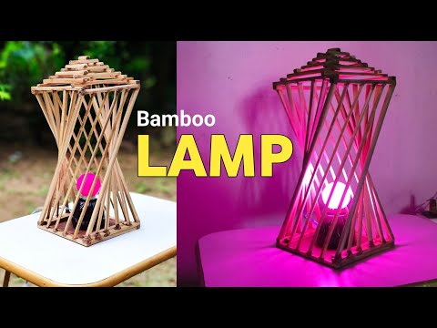 Bamboo lamp | Making a Bamboo Lamp at Home! Easy DIY Craft Project