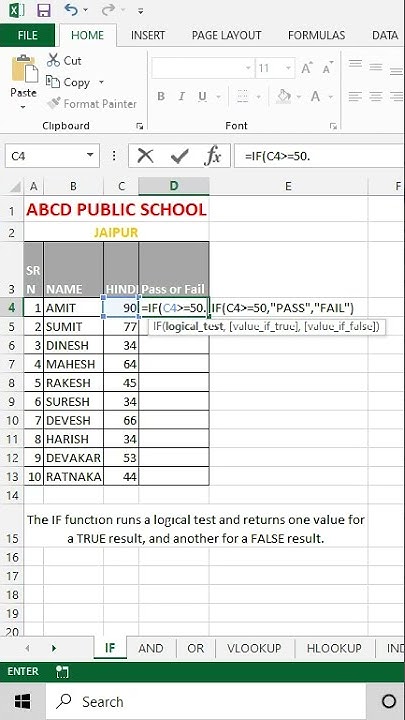 MS Excel - If Function | 1 minitue में सीखो | Excel for Beginners #shorts - YouTube