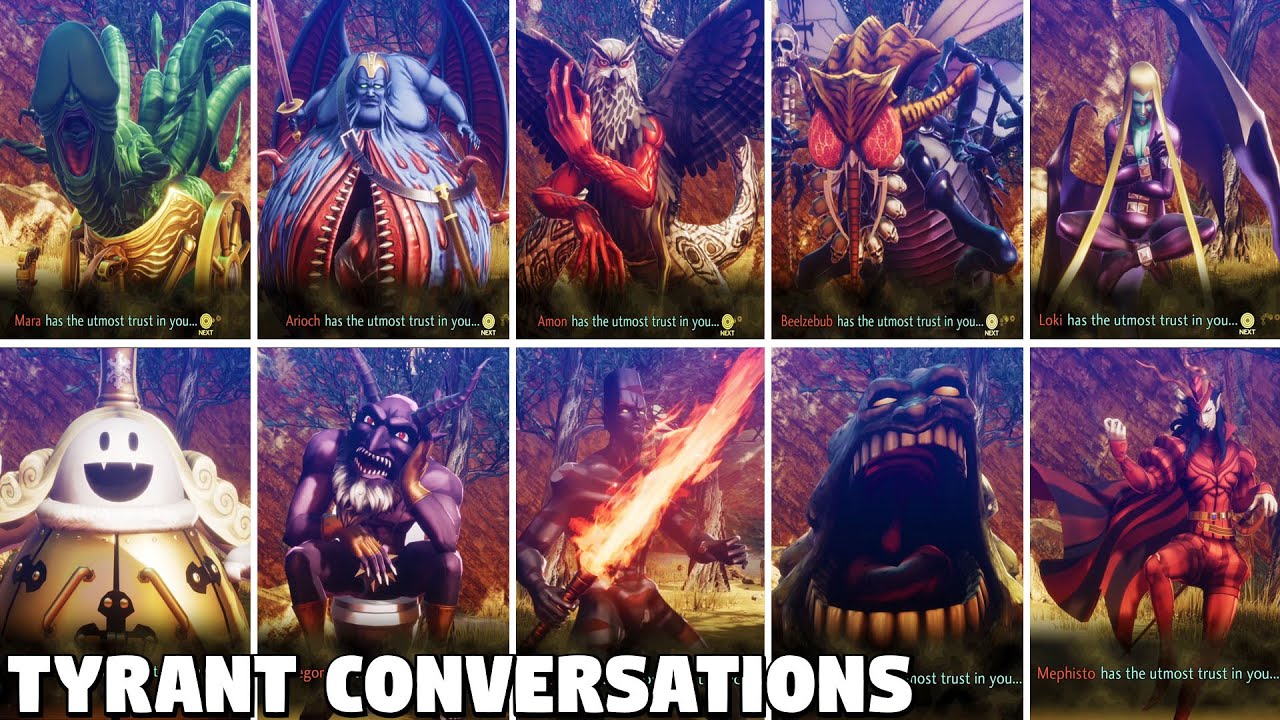 Shin Megami Tensei 5 Vengeance - ALL Tyrant Conversations Demon Haunt ...