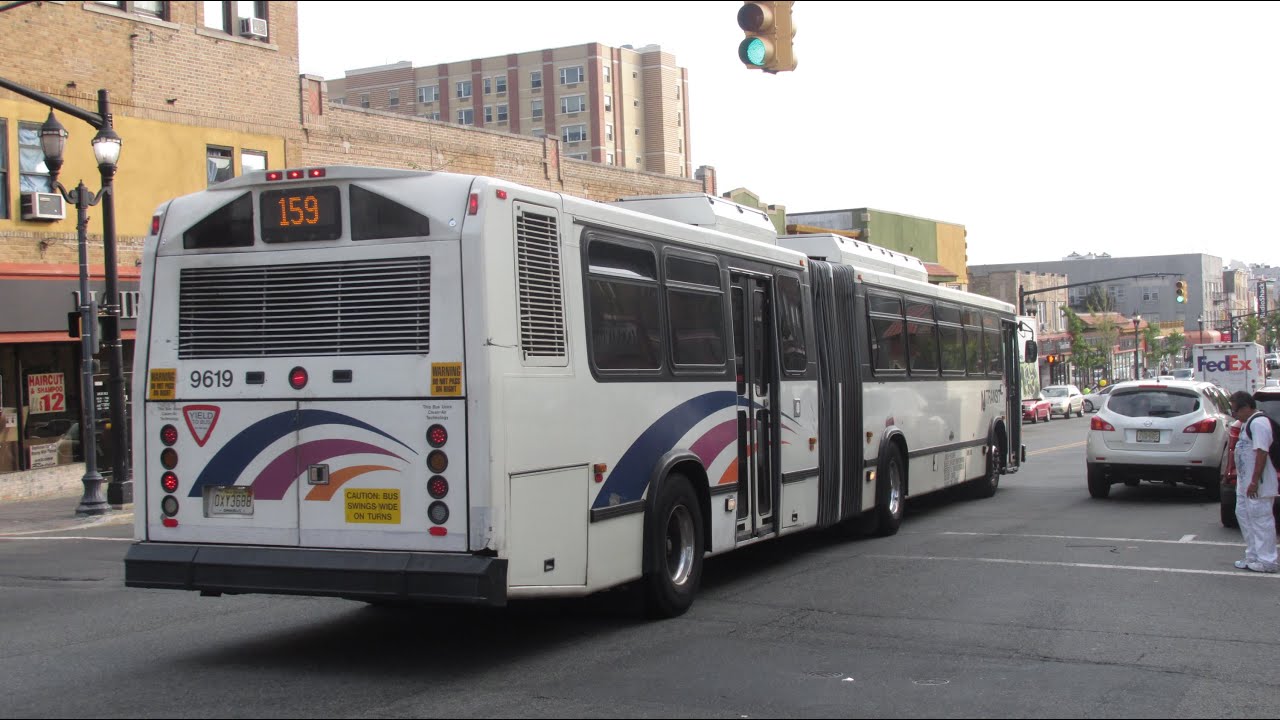 NJT Neoplan AN459 #9619 on the 159 to New York via Bergenline Ave ...