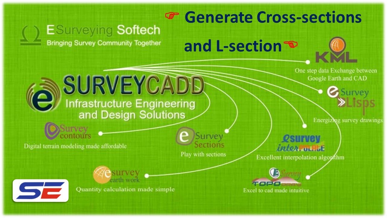 ESurvey Section | Generate cross sections | Longitudinal section | Cross Section | Road project ...