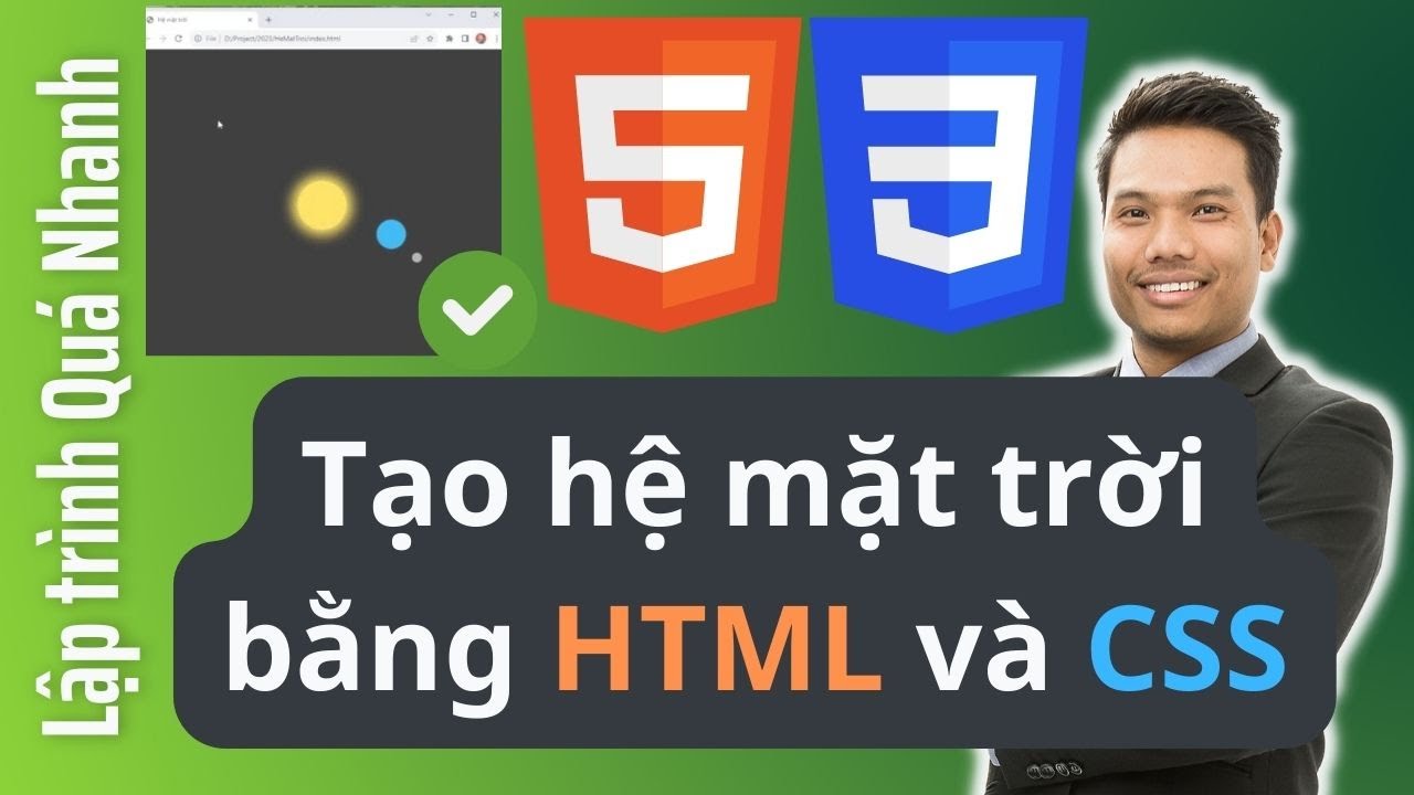 ☀️ Tạo hệ mặt trời Chuyển Động bằng HTML và CSS thuần túy - YouTube