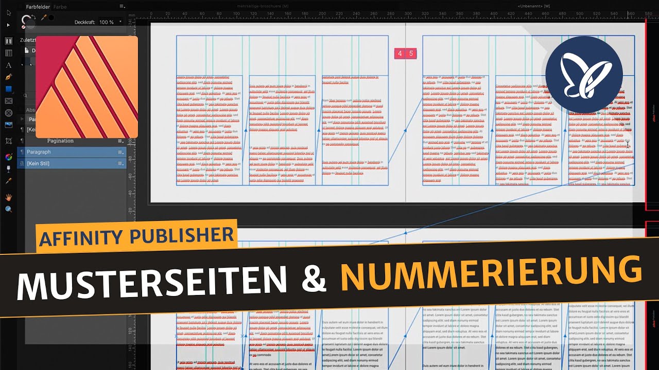 Affinity Publisher-Tutorial: Musterseiten & Seitennummerierung - YouTube