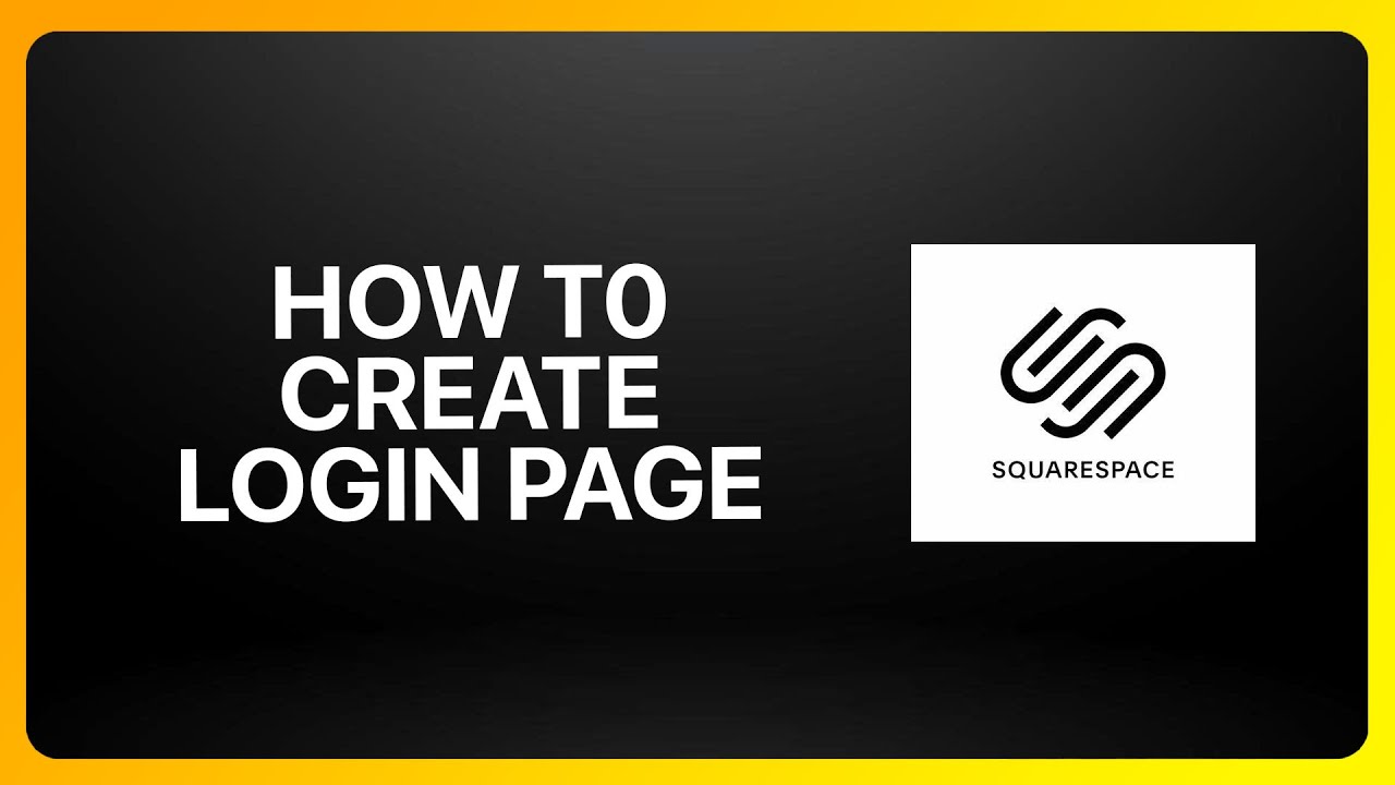 How To Create Login Page On Squarespace Tutorial - YouTube