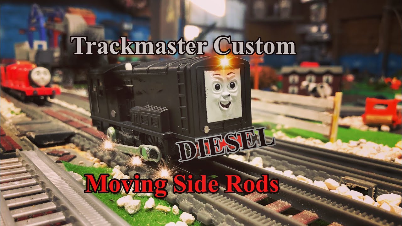 TRACKMASTER DIESEL CUSTOM with MOVING SIDE RODS and MR. MOTORMAN RUN ...