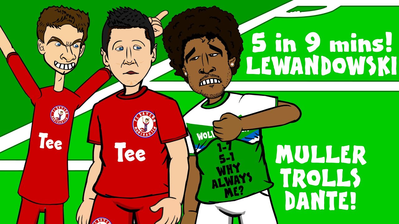 LEWANDOWSKI scores 5 goals in 9 minutes! (FC Bayern 5-1 Wolfsburg ...
