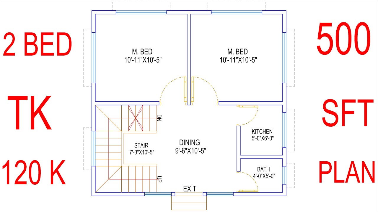 Hummingbird 500 Square Foot House Plan