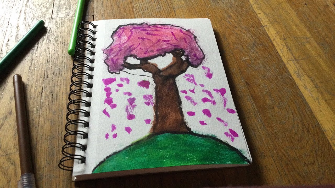 HOW TO DRAW A CHARRY BLOSSOM TREE!!! - YouTube