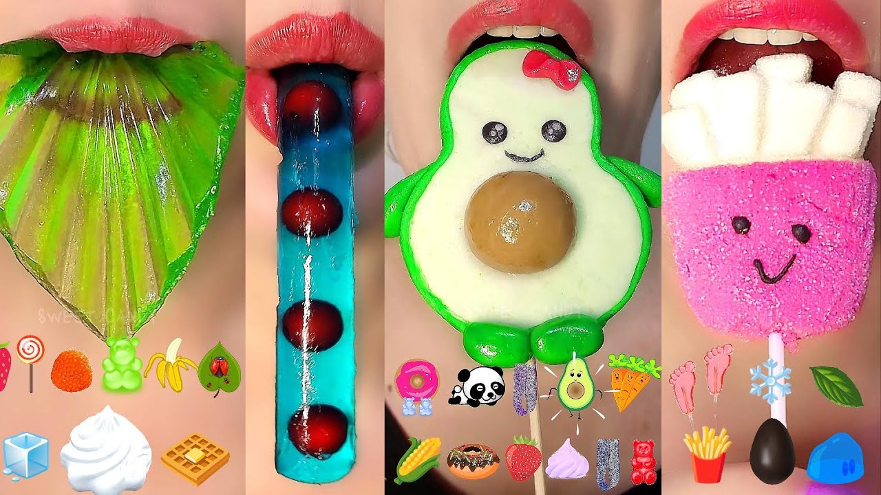 asmr JELLY & CANDY SUGARCRAFT EMOJI FOOD 젤리 & 이모지 먹방 eating sounds ...