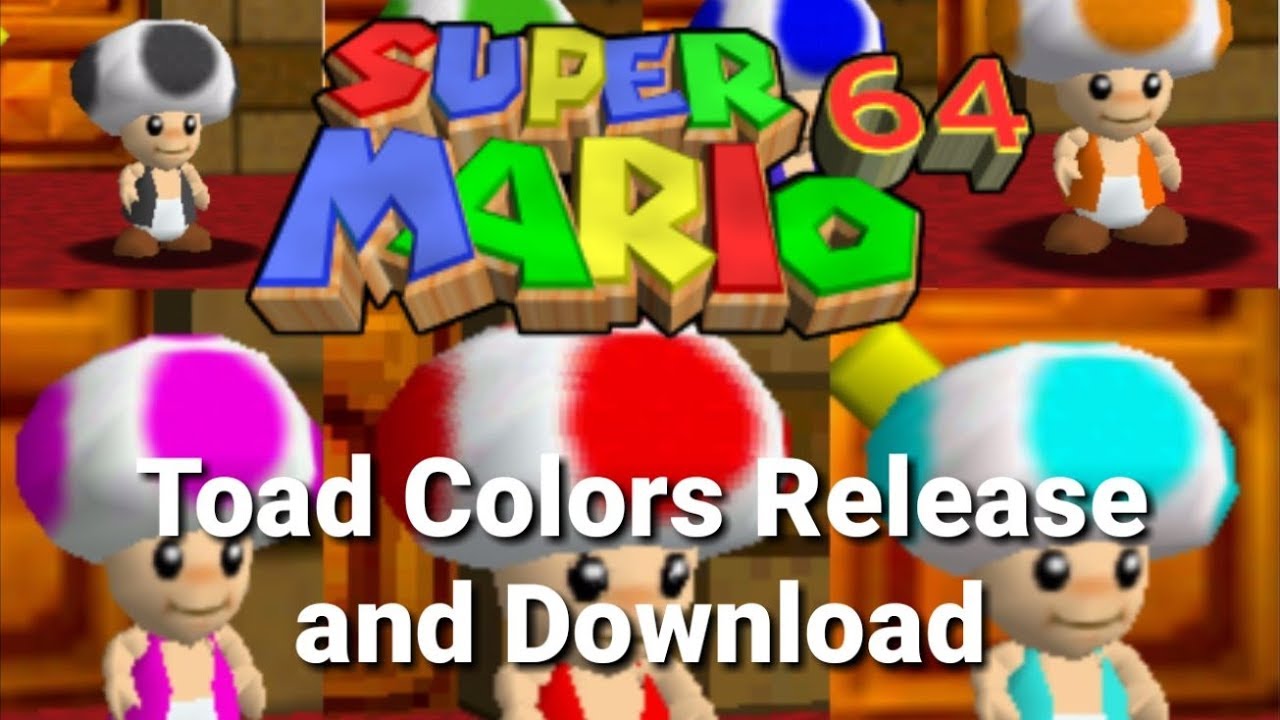 SM64 Toad Colors Pack Release and Download - YouTube