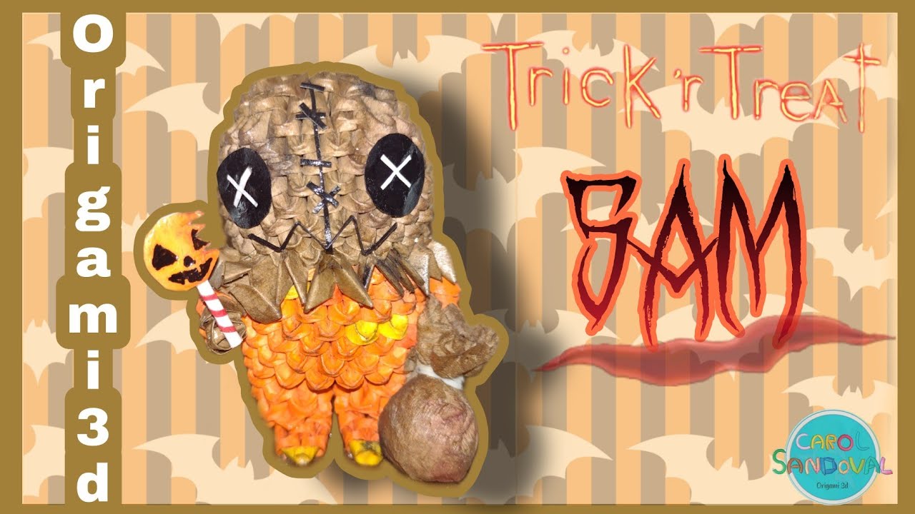 Haz a Sam de dulce o truco en origami 3d🍭🍬- nivel 🔥| Carol Sandoval ...