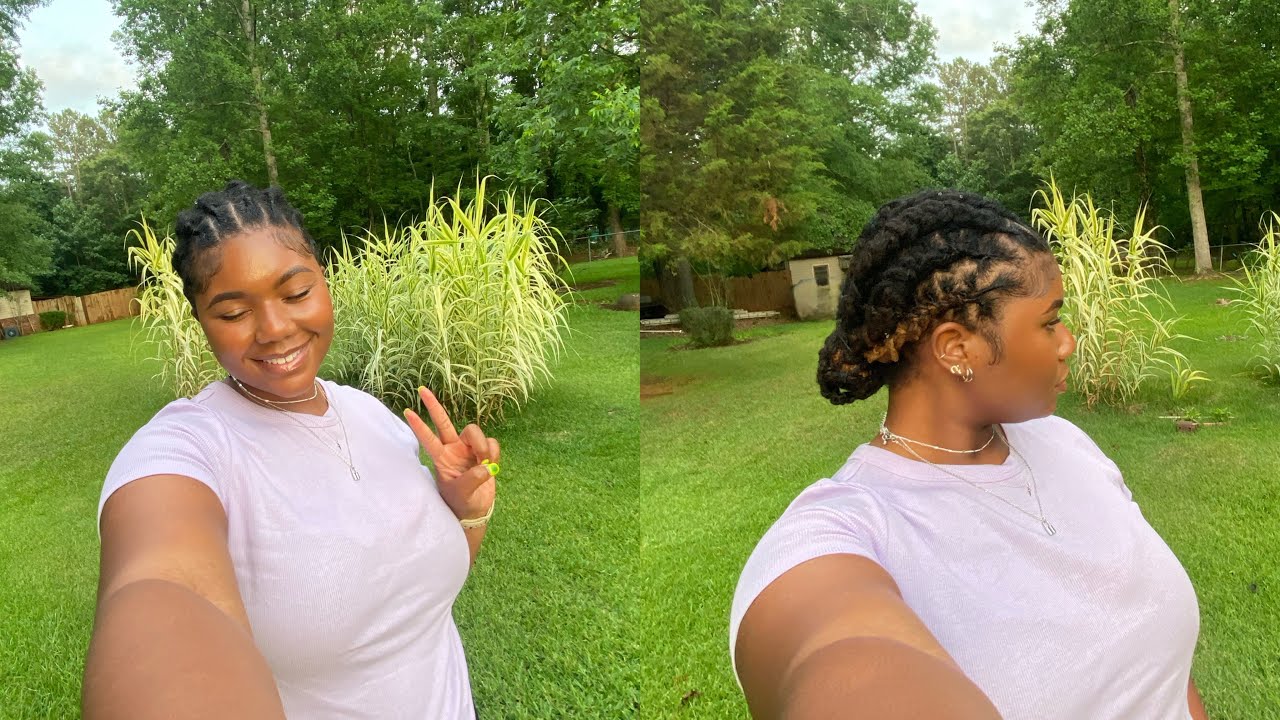 I’m Back! Cornrows on Locs tutorial + loc update - YouTube