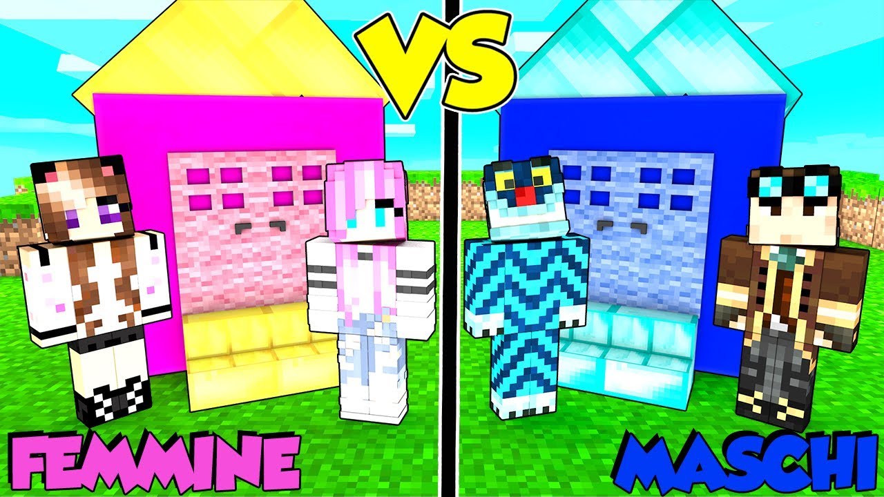 CASA MASCHI CONTRO FEMMINE CON I MIEI AMICI SU MINECRAFT!! - YouTube