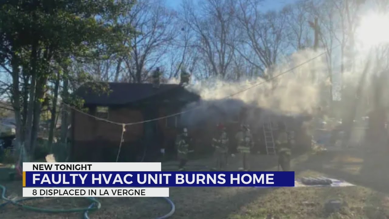 8 displaced after faulty HVAC unit causes house fire in La Vergne - YouTube