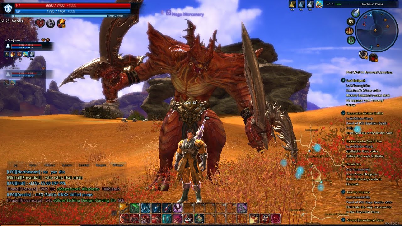 Lancer 25 lvl vs 22 lvl Naga Mercenary (TERA gameplay) - YouTube