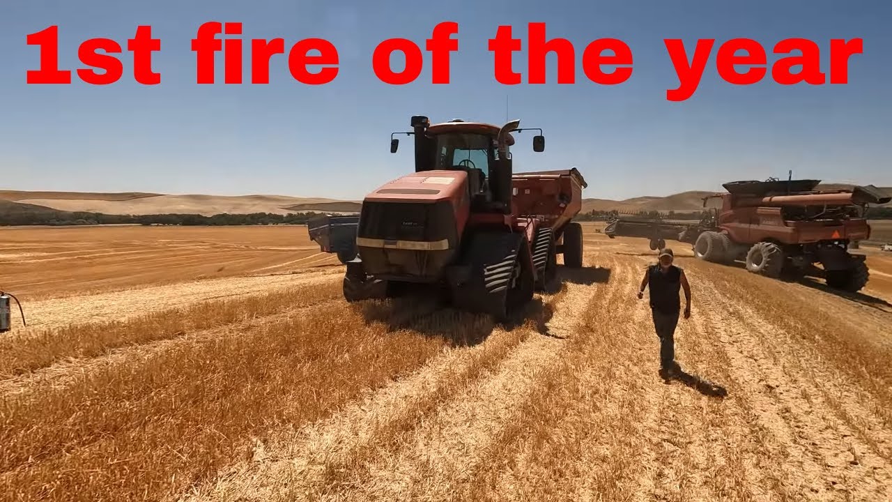 Combine Harvester Fire (Part 2) - First fire - YouTube