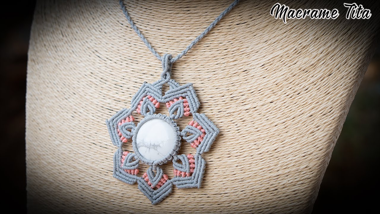 Macrame necklace tutorial | Macramé Necklace with Flower | DIY Macrame ...