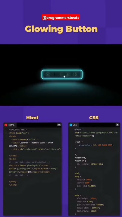 Glowing Button With Html Css Source Code Coding Programming Htmlcssjavascriptproject Youtube
