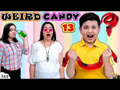 13 WEIRD CANDY | Ep 344 | Giant Gummy Snake | American Candy Eating Challenge | Aayu and Pihu Show