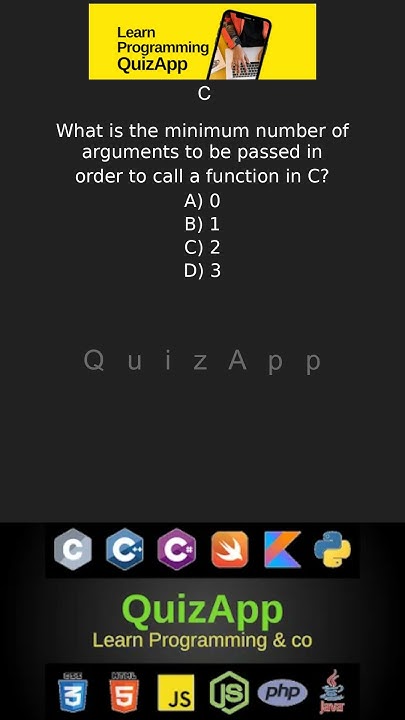 C What is the minimum number of arguments to be passed in order to call a function in C - YouTube
