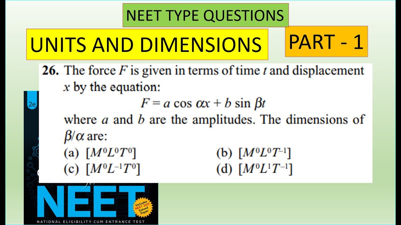 NEET / JEE TYPE QUESTIONS |UNITS AND DIMENSIONS - PART - 1 MEASUREMENTS ...